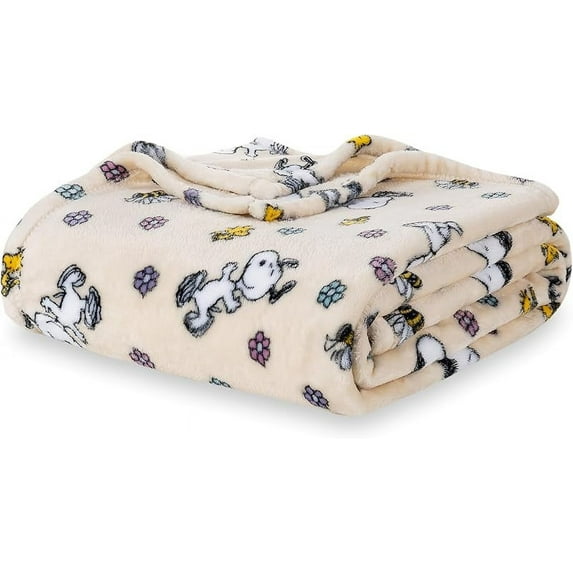 Cute Character Plush Throw Blanket,Peanuts Poses and Paws Grey ...