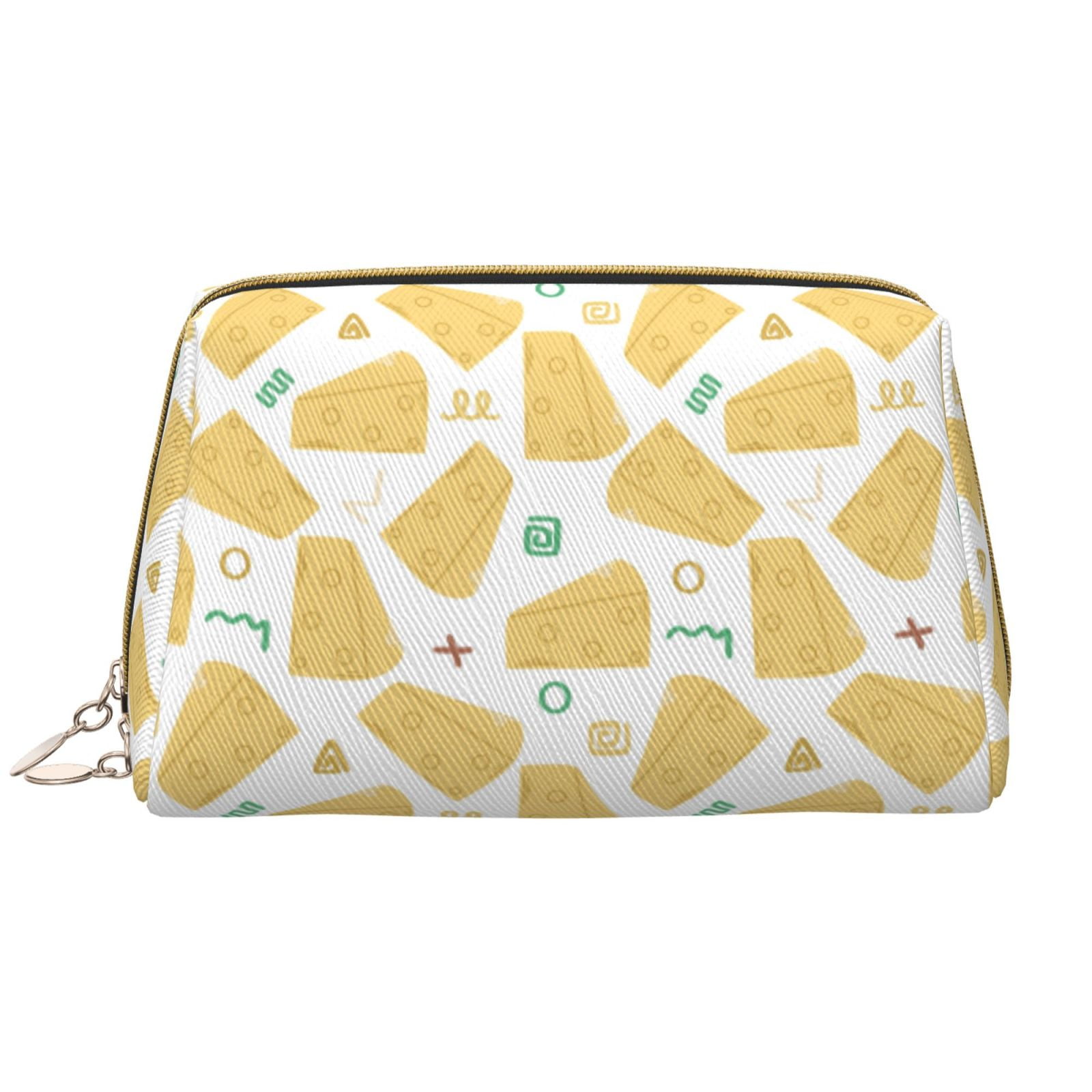 Cute Cheese Line Makeup Bag, Large Capacity Cosmetic Bag Portable ...