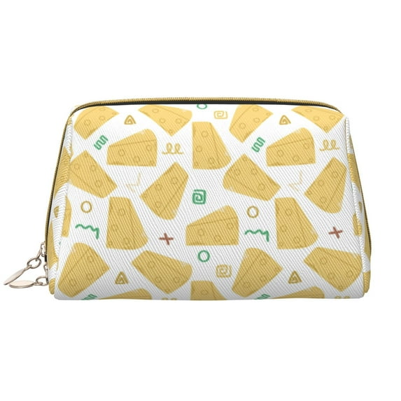 Cute Cheese Line Makeup Bag, Large Capacity Cosmetic Bag Portable ...