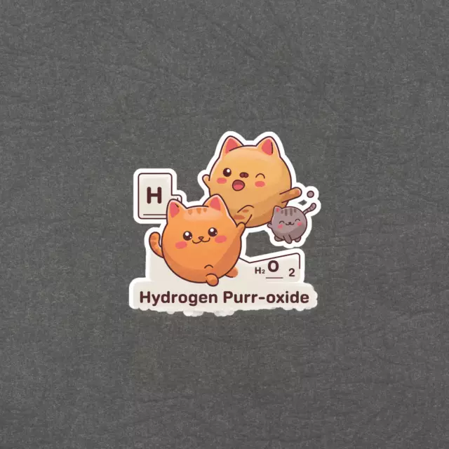 Cute Chemistry Cat Hydrogen Purr-Oxide Sticker For Science Loversphone ...