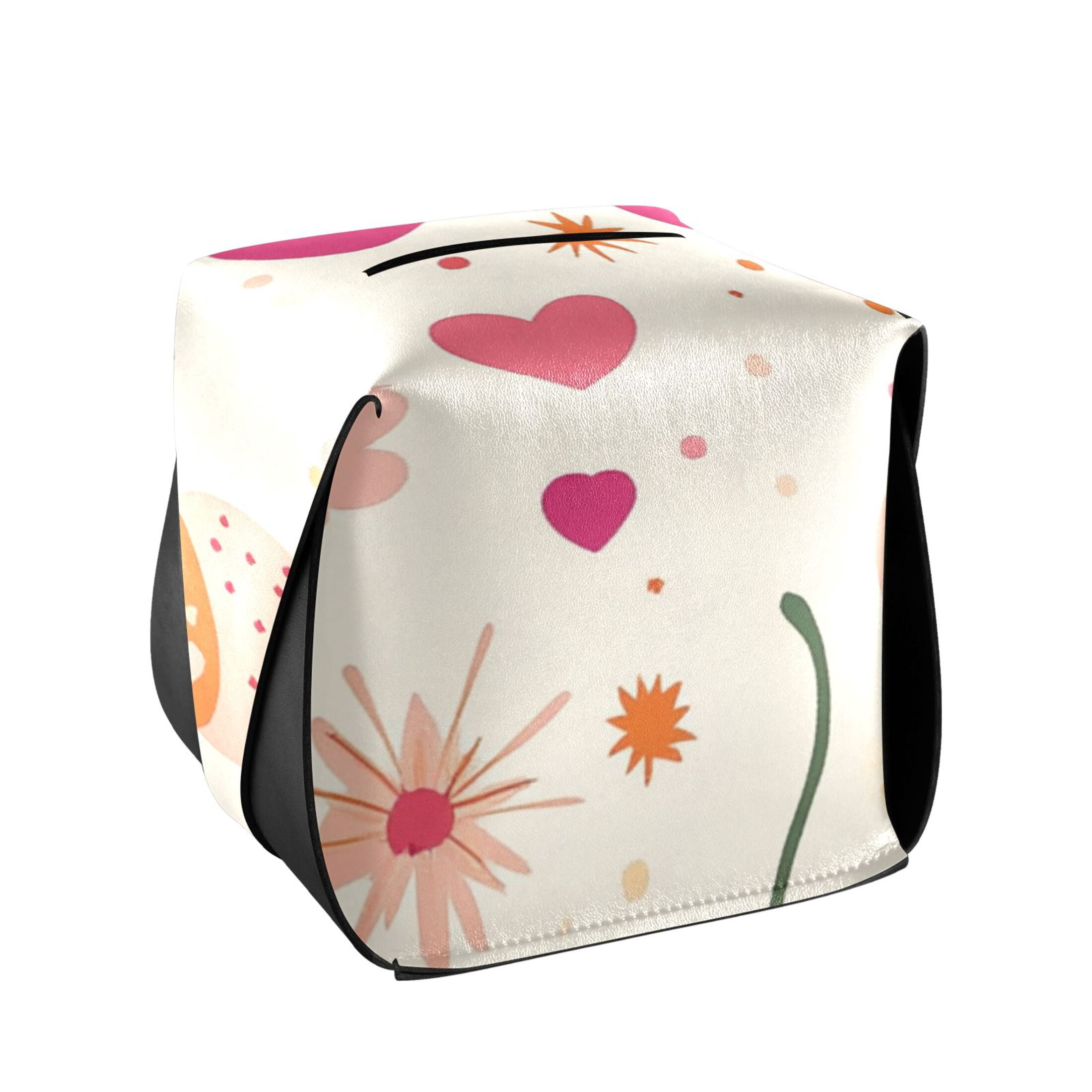 Cute Cherry Blossom Design Tissue Box Cover Leather Square Rectangle ...