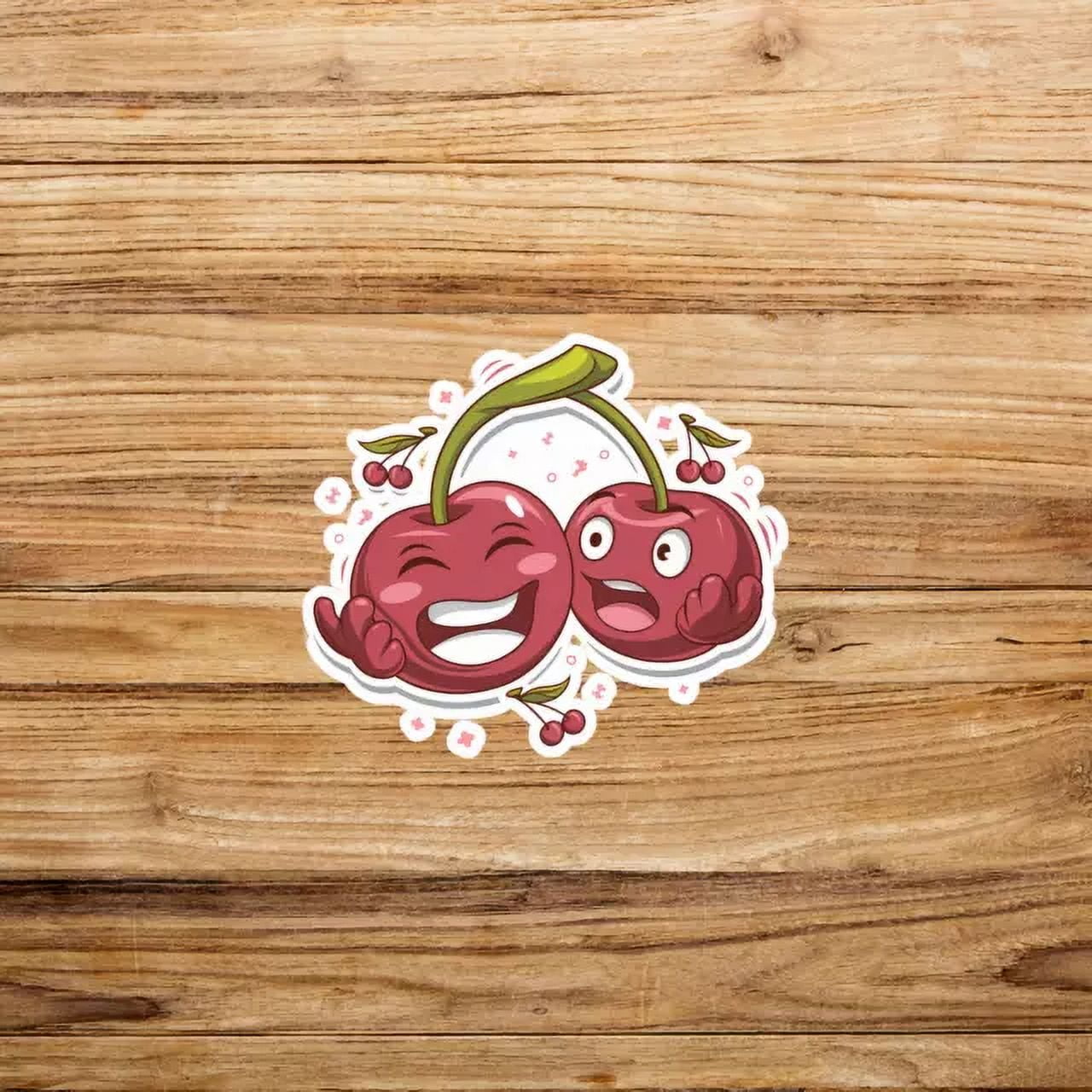 Cute Cherry Friends Sticker - Adorable Kawaii Fruit Illustrationphone ...