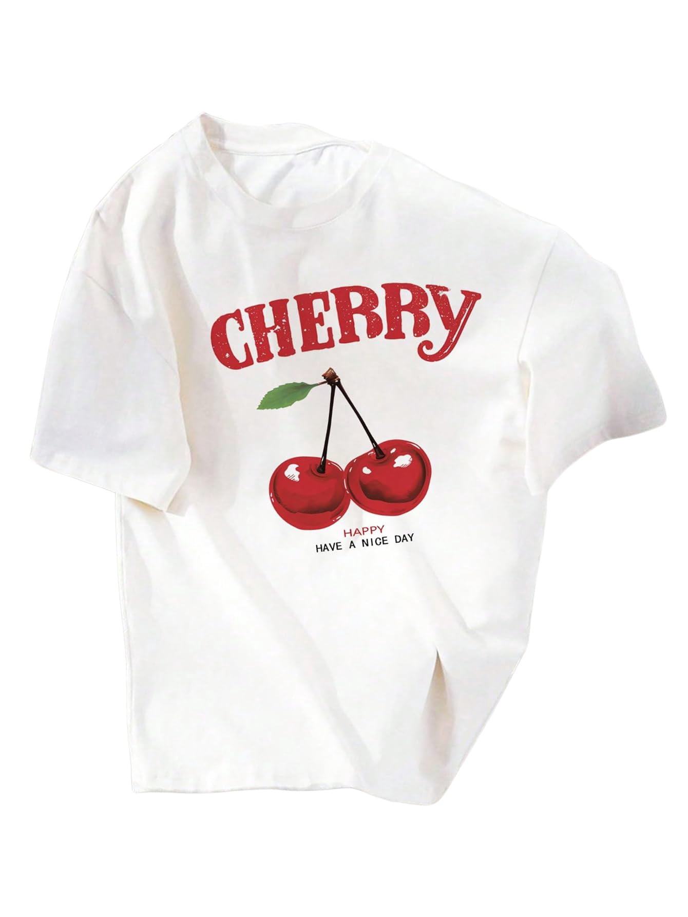 Cute Cherry Print Oversized T-Shirt Comfort Colors for Stylish Summer ...