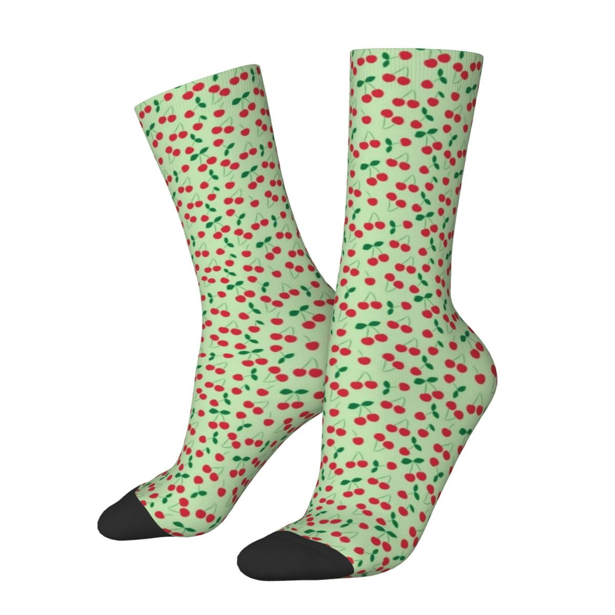Cute Cherry Stockings Ladies Red Fruit Print Socks Comfortable Socks ...