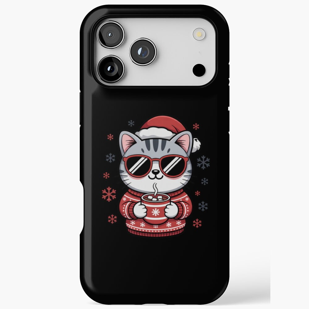 Cute Chibi Cat Protective Case for iPhone 11 12 13 14 15 16 17 Pro Max ...