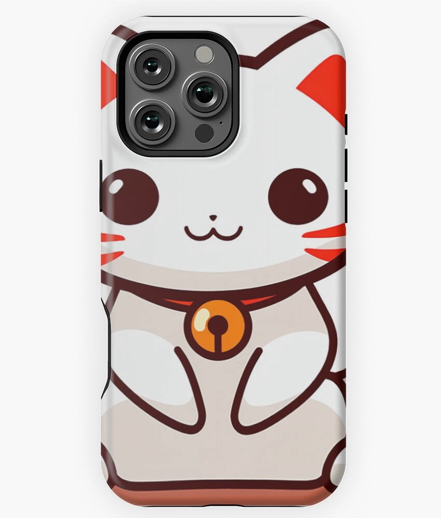 Cute Chibi Cat with Bell Collar M2902 Phone Case for iPhone 17 16 15 14 ...