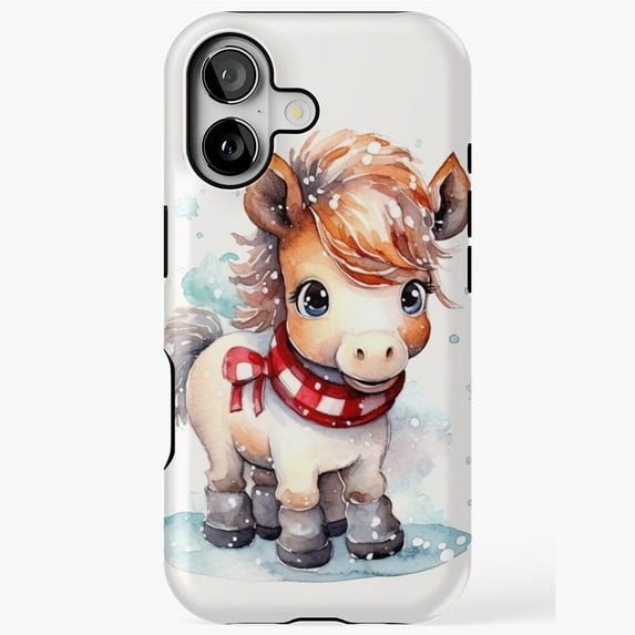 Cute Chibi Horse Vintage Winter Phone Case with iPhone 17 to 11 Pro Max ...