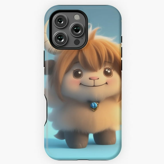Cute Chibi Yak Animal Art Phone Case for iPhone 11 12 13 14 15 16 17 ...