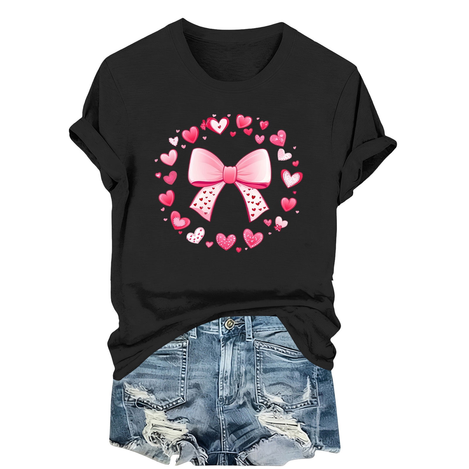 Cute Chic Romantic Graphic Tee – Women's Sweetheart T-Shirt with Bow ...
