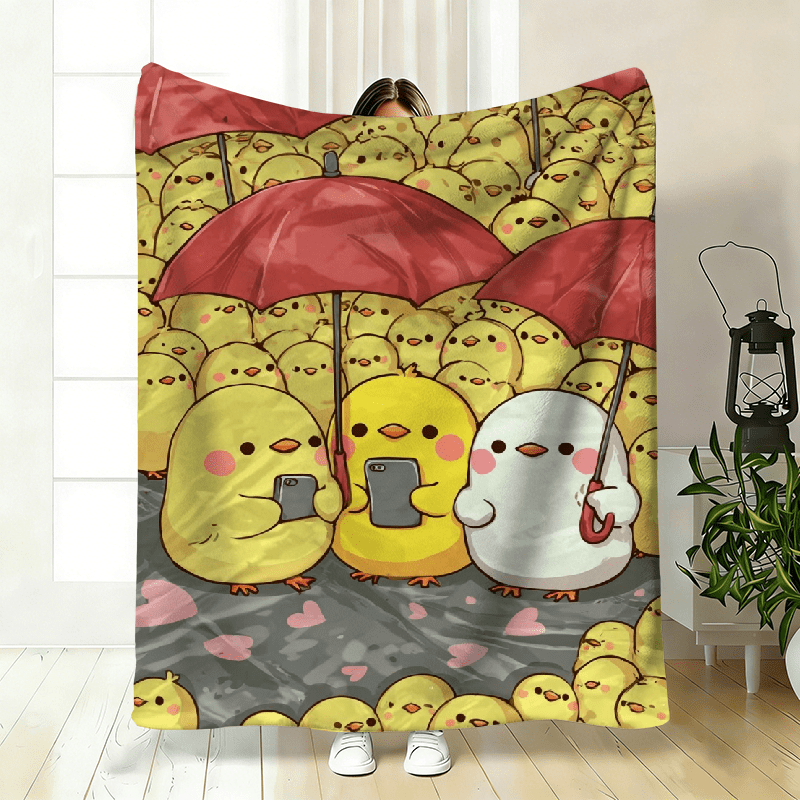 Cute Chick Themed Multipurpose Microfiber Towel Blanket, Soft Absorbent ...