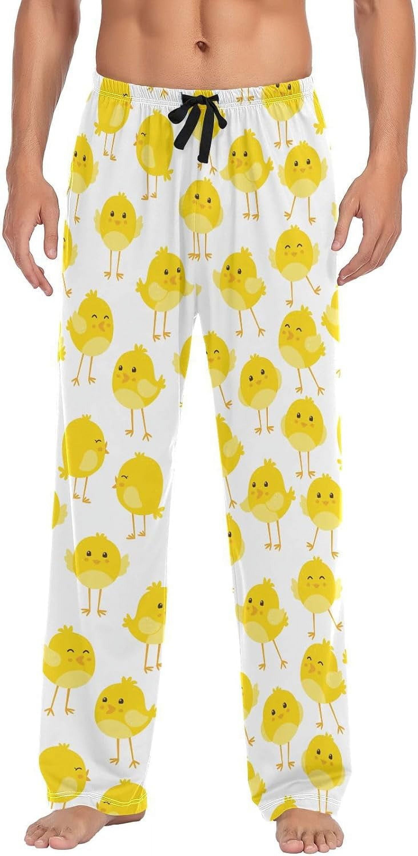 Cute Chick Yellow Chickens Mens Pajama Pants Sleepwear Lounge Men's ...