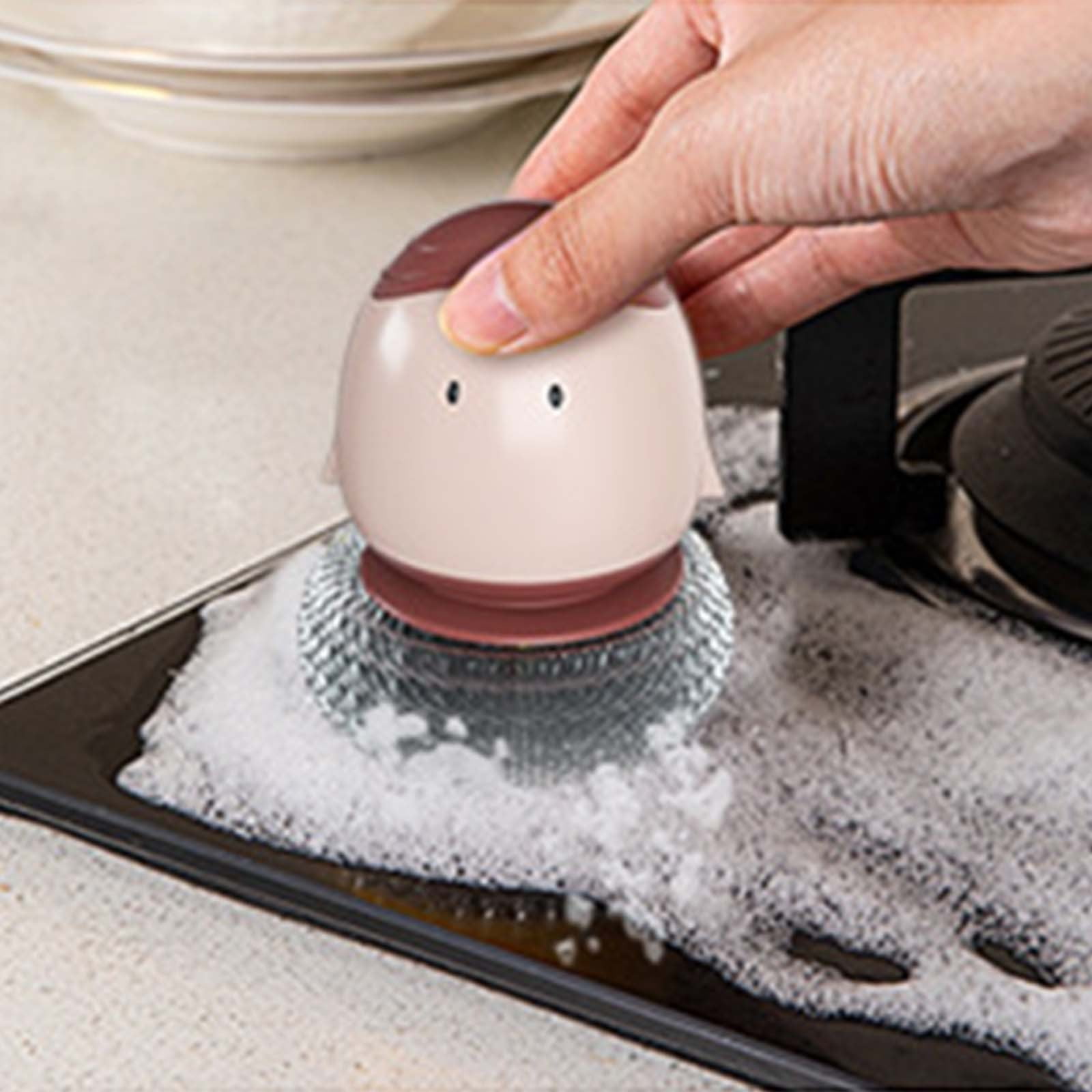 Cute Chicken Automatic Press Pot Brush,Multi-Functional Kitchen Pot ...