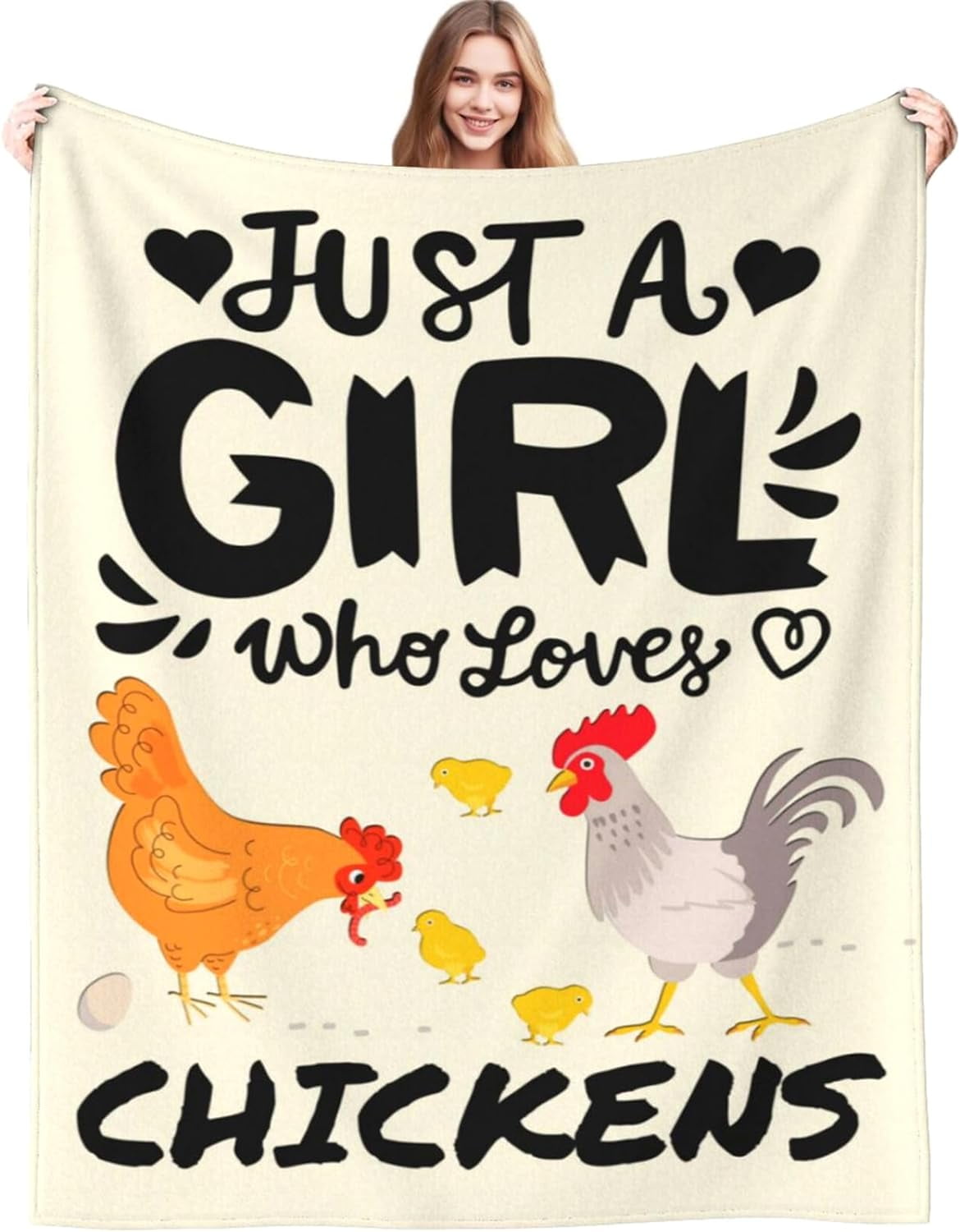 Cute Chicken Blanket Just A Girl Who Loves Chickens Blankets Super Soft ...