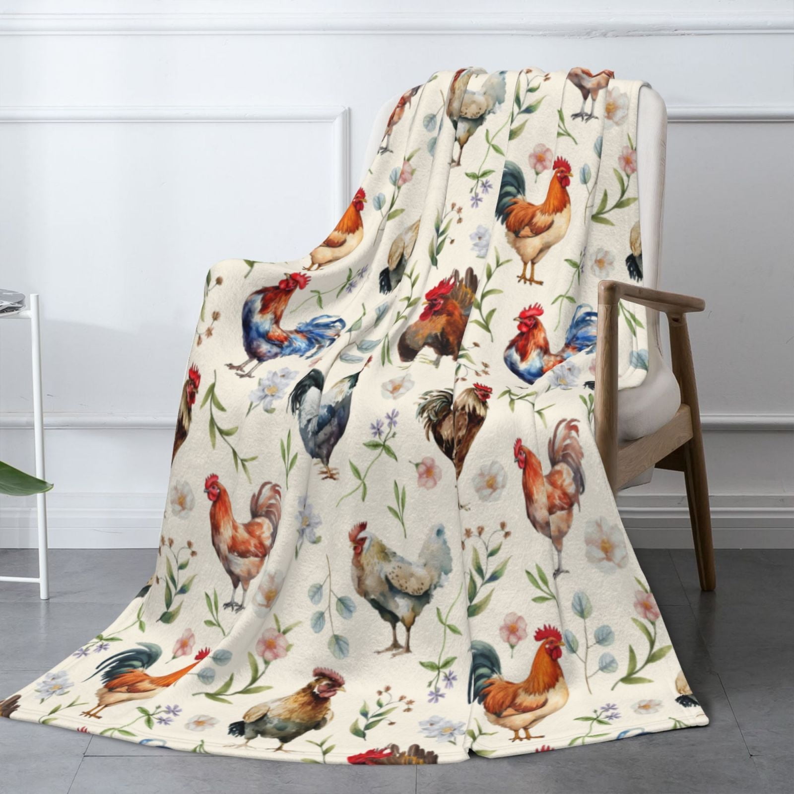 Cute Chicken Blanket Throw Blanket for Bed Soft Cozy Fluffy Couch ...