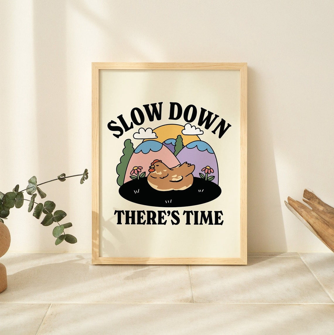 Cute Chicken Retro Hen Illustration Classroom Cottagecore Positive ...