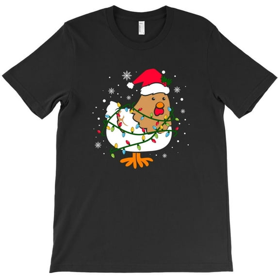 Cute Chicken With Christmas Light Funny Holiday Farm Animal Graphic ...