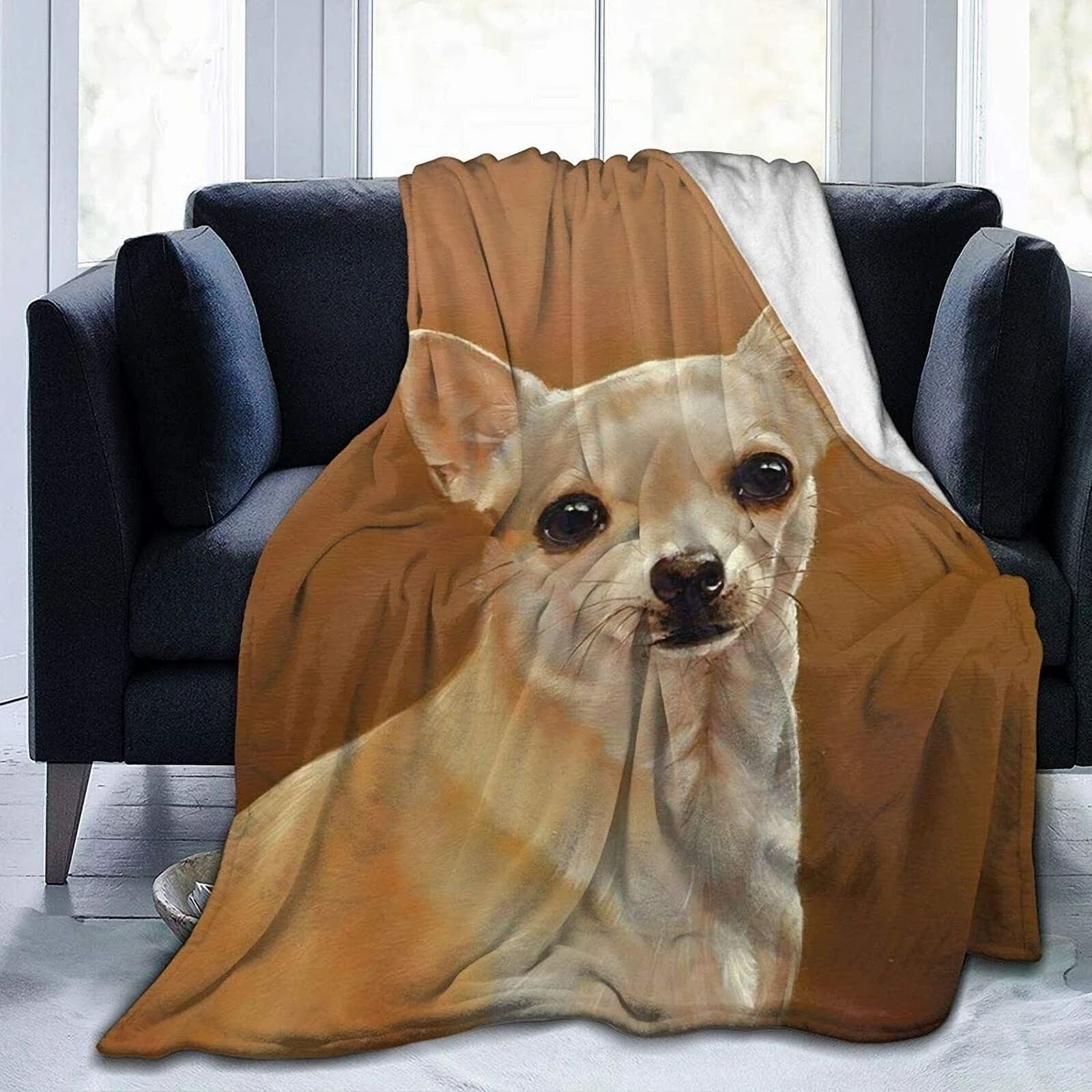 Cute Chihuahua Dog Blanket Bedspread for Bedroom Bedding Decor Multiple ...