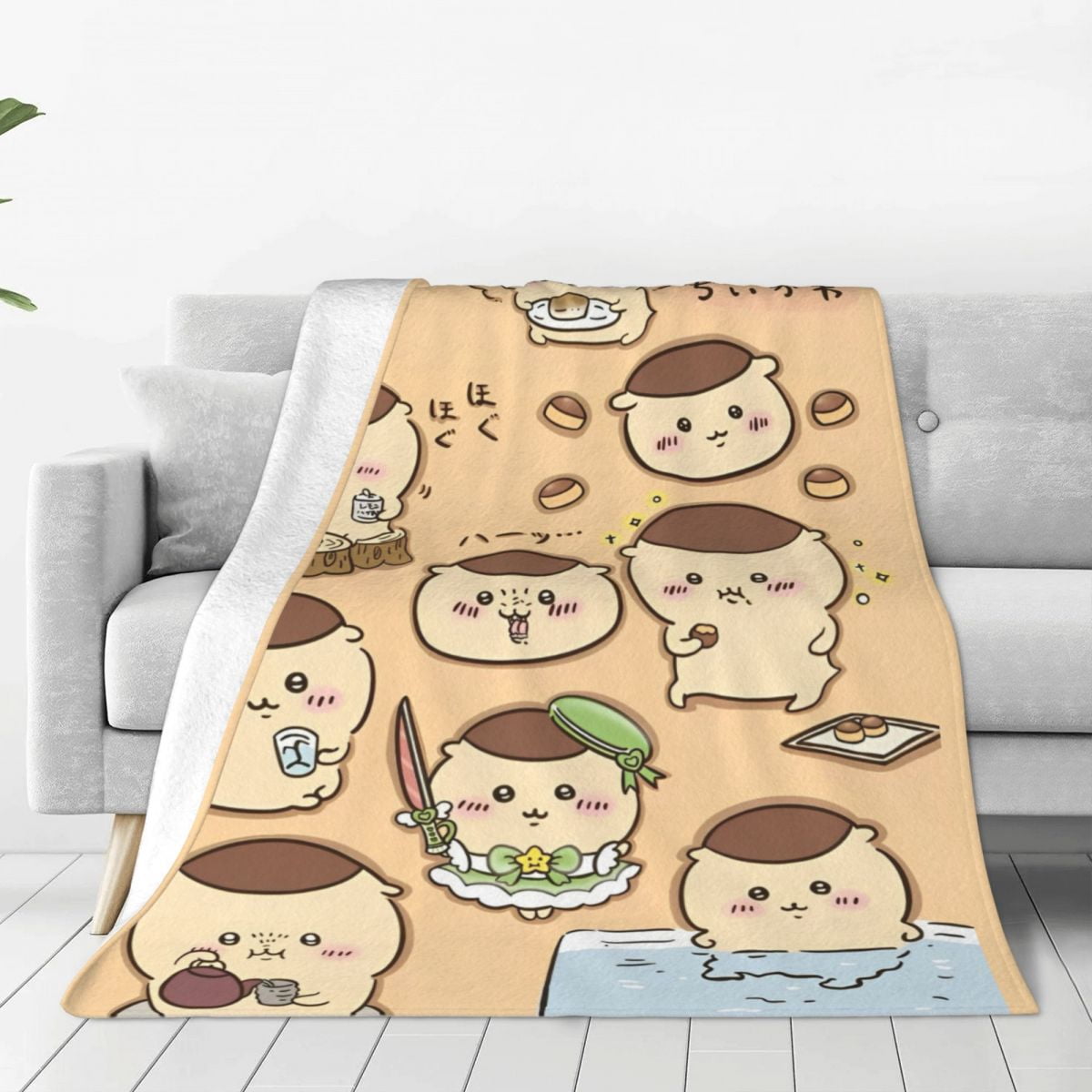 Cute Chiikawa Blanket Super Warm Novelty Plush Bedding Throws For Couch ...