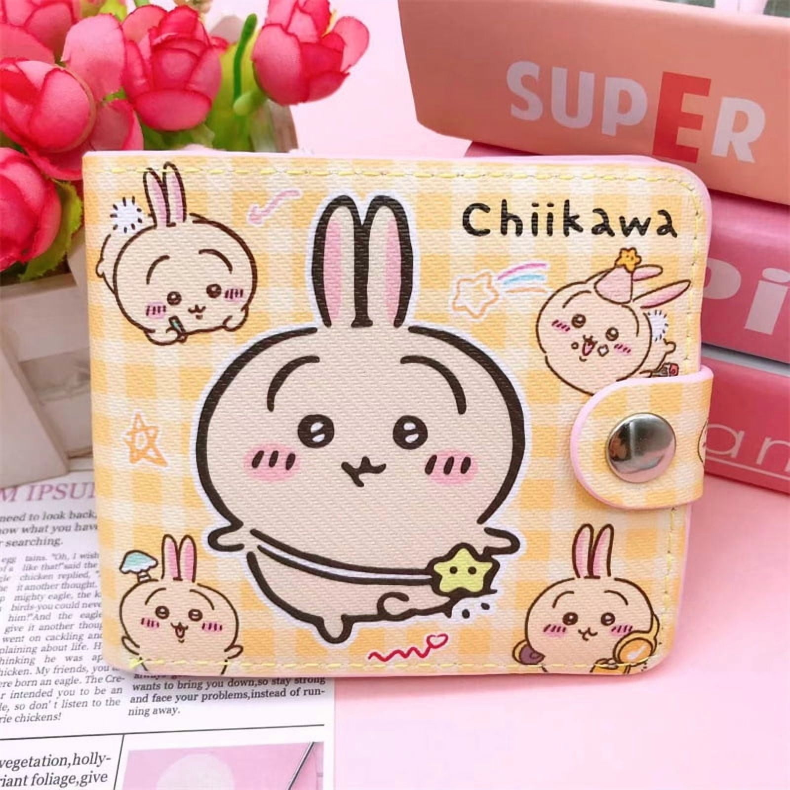 Cute Chiikawa Hachiware Usagi Wallet Kawaii Short 2-Fold Button Coin ...