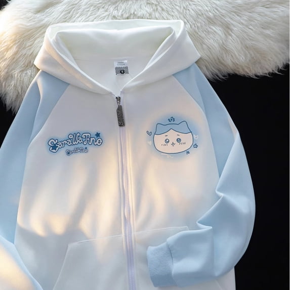 Cute Chiikawa Hoodie Cartoon Kawaii Hachiware Warm Clothes Sweet ...