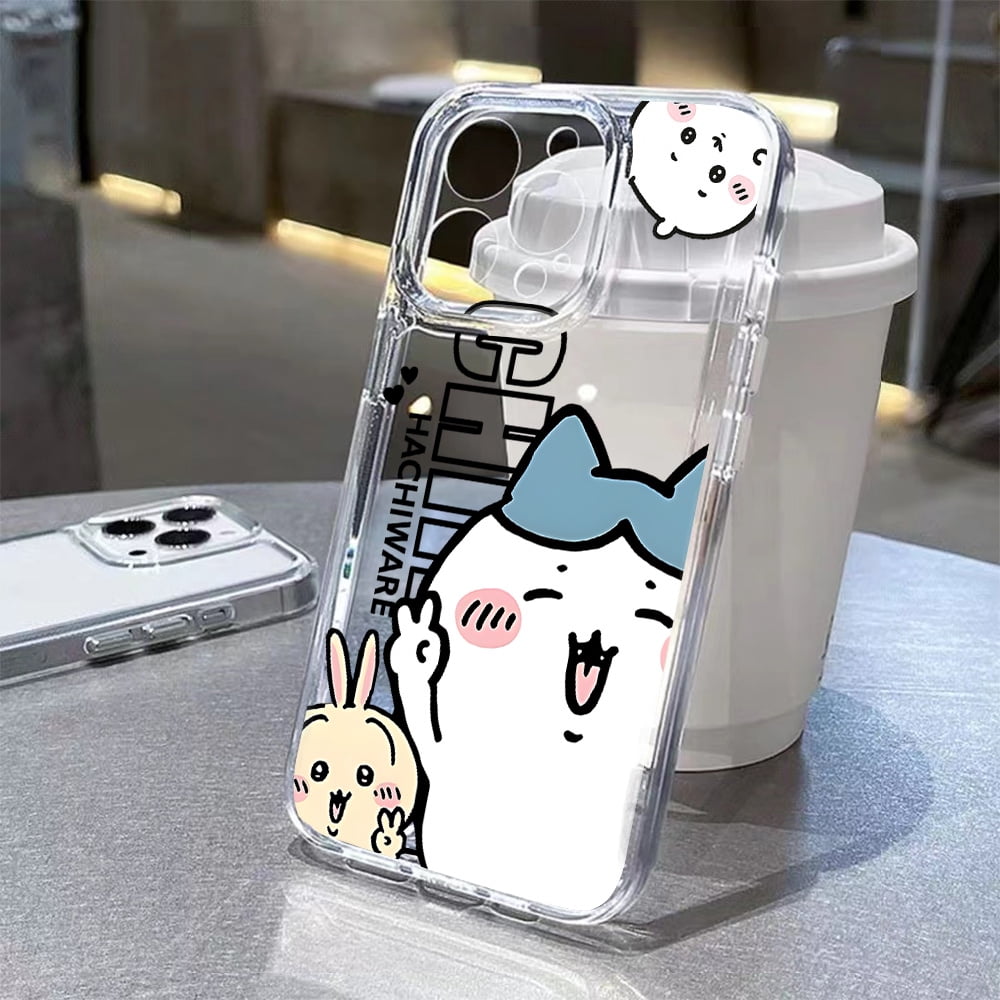 Cute Chiikawa Phone Case For iPhone 17 16 15 Transparent Back Cover ...