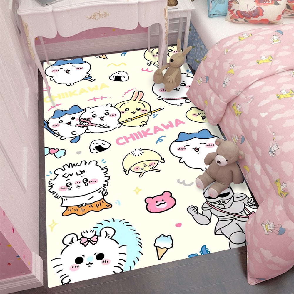 Cute Chiikawa Print Carpet for Living Room Decor Bedroom Bedside Rug ...
