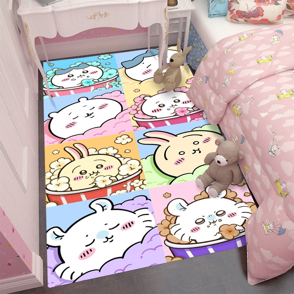 Cute Chiikawa Print Carpet for Living Room Decor Bedroom Bedside Rug ...