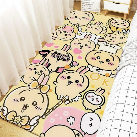Cute Chiikawa Print Carpet for Living Room Decor Bedroom Bedside Rug ...
