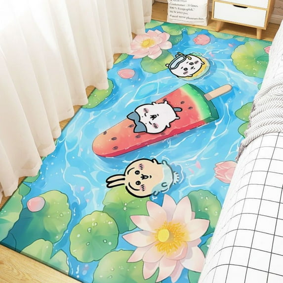 Cute Chiikawa Print Carpet for Living Room Decor Bedroom Bedside Rug ...