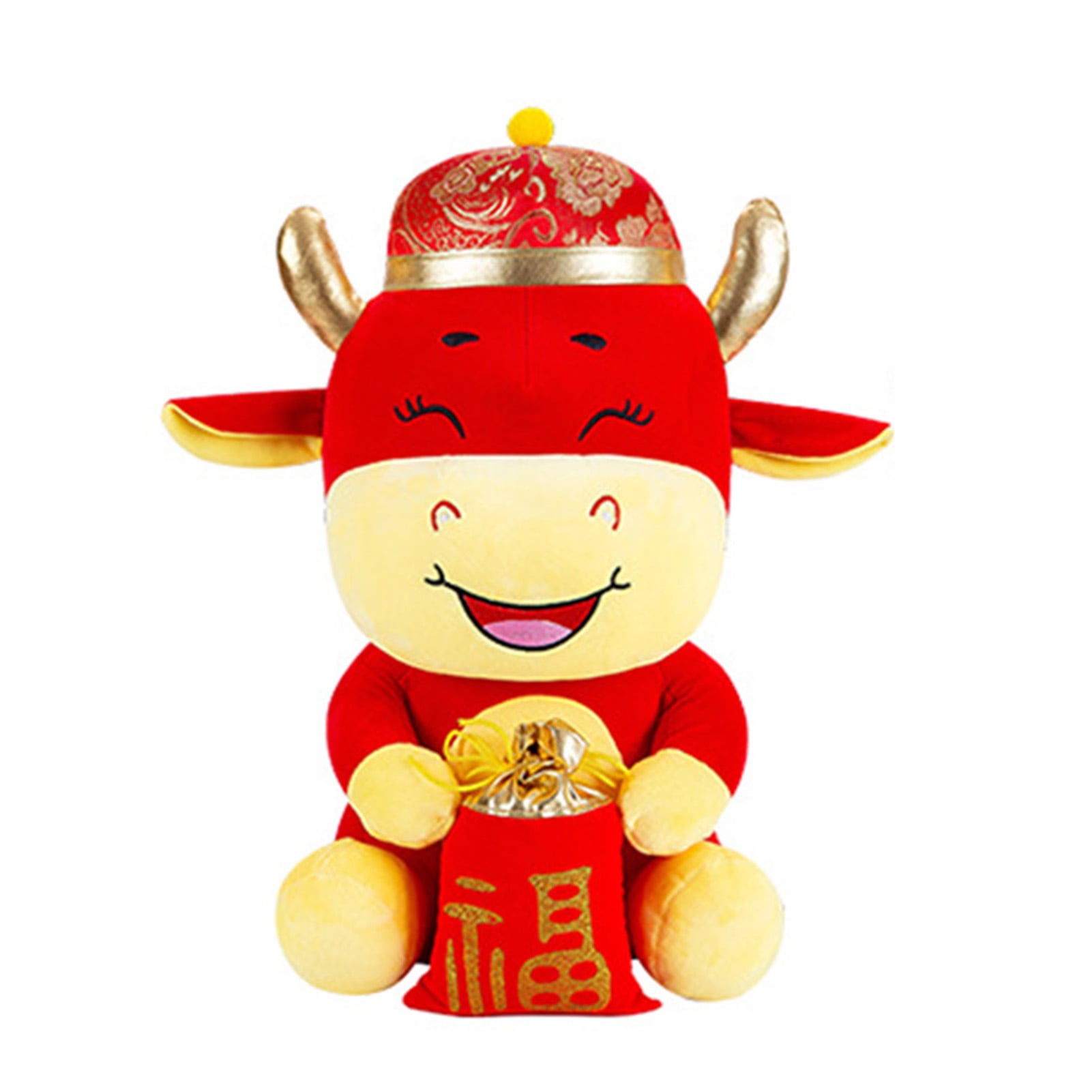 Cute Chinese Zodiac Ox Cattle Plush Toy Super Soft Animal Doll with ...