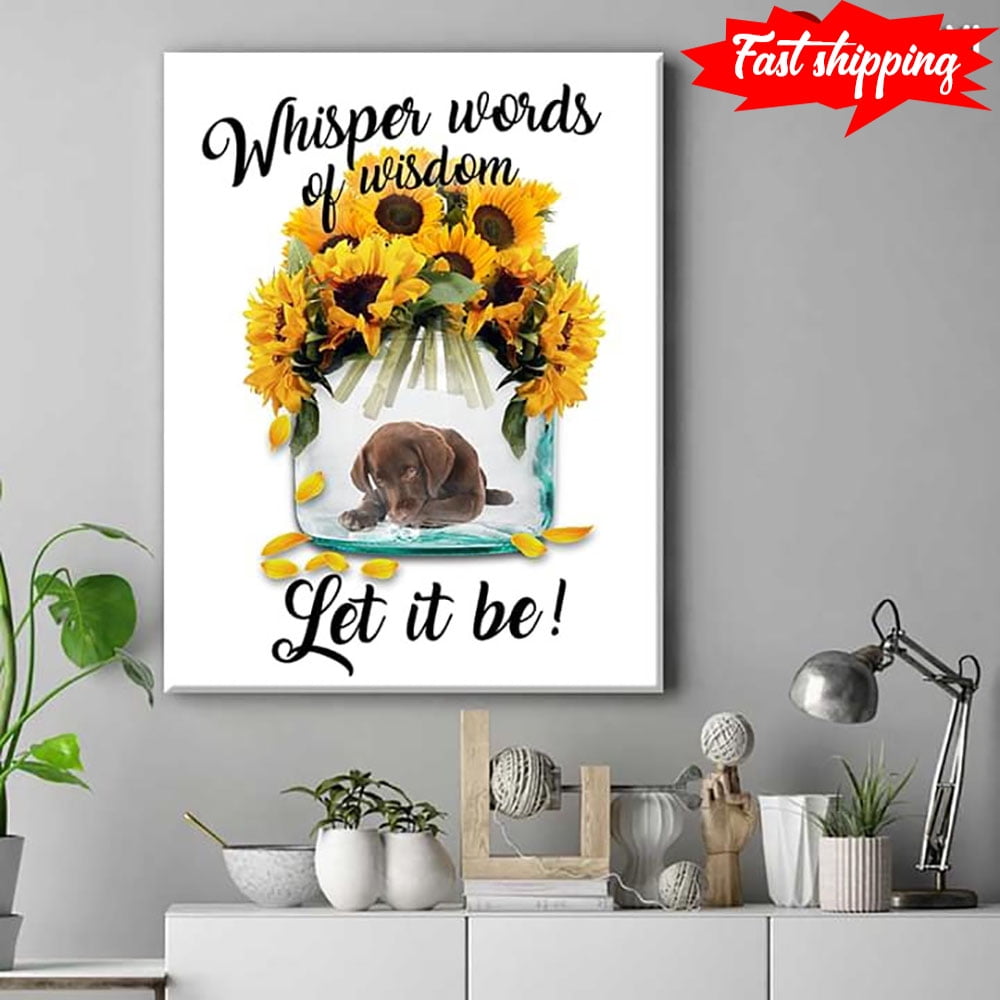 Cute Chocolate Labrador Puppy In Sunflower Mason Jar Whisper Words Of ...