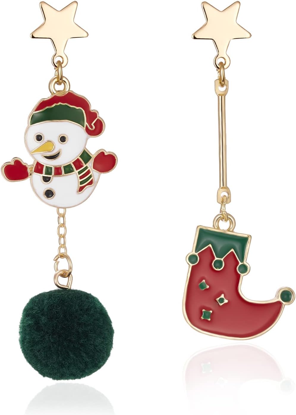Cute Christams Themed Drop Dangle Earrings Bear Crutch Snowman Santa ...
