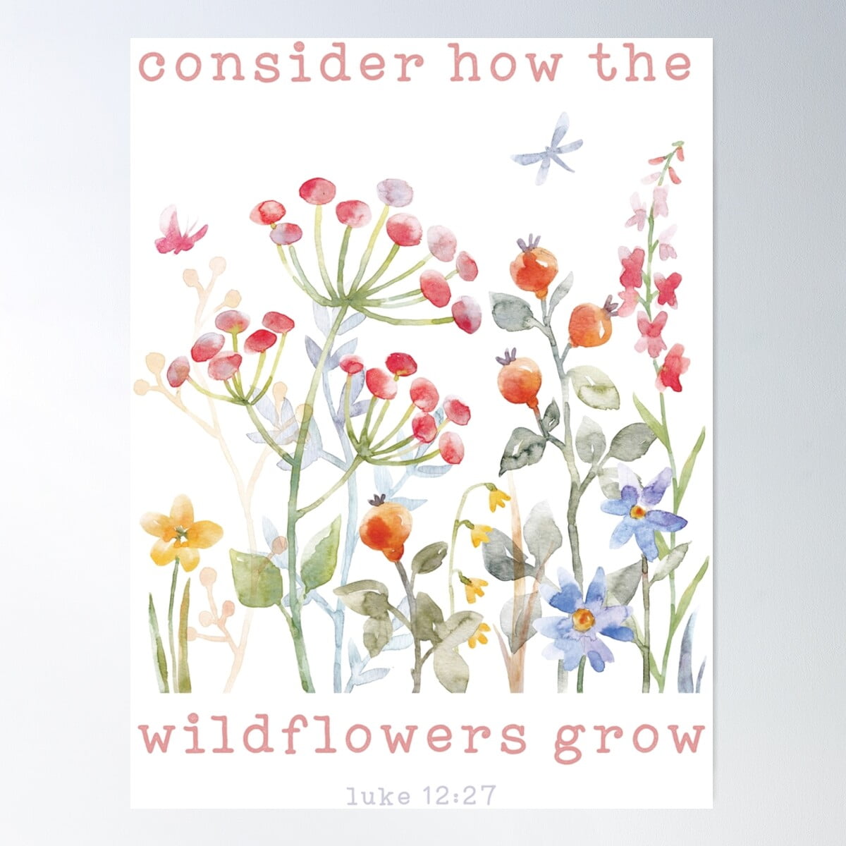 Cute Christian Scripture Luke 12:27 Poster Wall Art, Modern Wall Decor ...