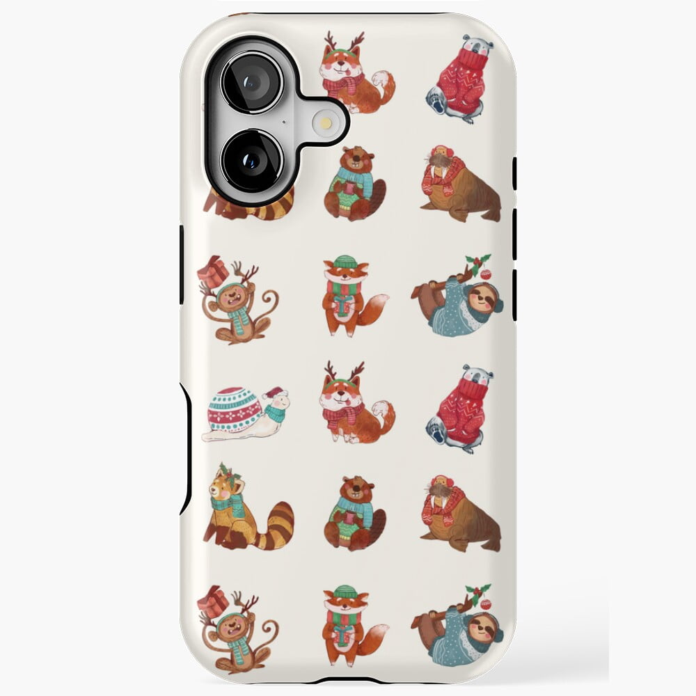 Cute Christmas Animals Design Phone Case 17 16 15 14 13 12 11 Pro Max ...