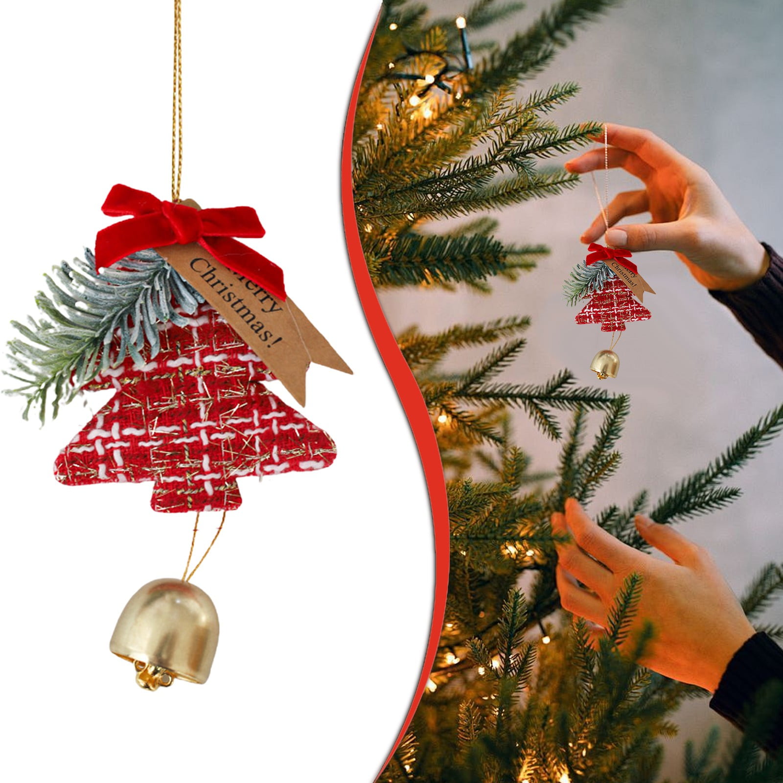 Cute Christmas Bells Wind Chimes, Bells with "Merry Christmas" Tags ...