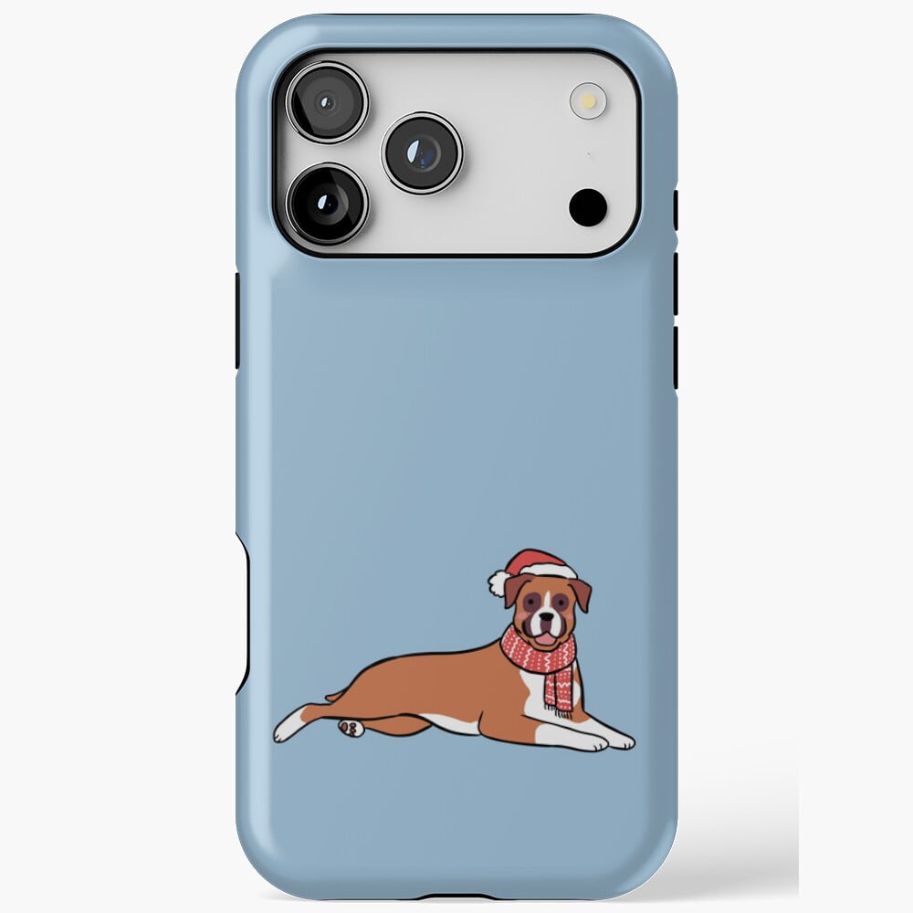 Cute Christmas Boxer Protective Case for iPhone 11 12 13 14 15 16 17 ...