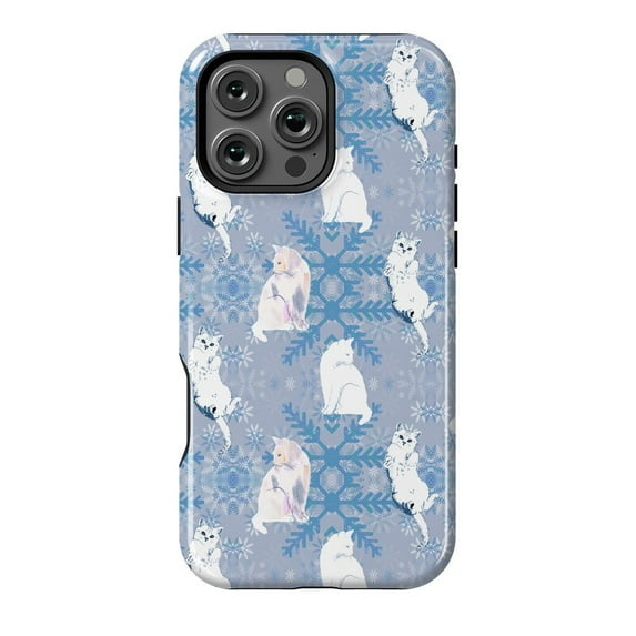 Cute Christmas Cat Snowflakes Phone Case for iPhone 11 12 13 14 15 16 ...