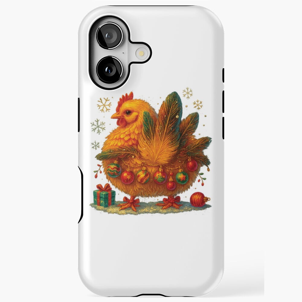 Cute Christmas Chicken Holiday Farm Animal Fun Phone Case with iPhone ...