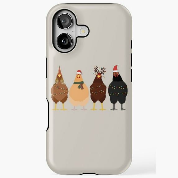 Cute Christmas Chickens Farm Holiday Fun Phone Case 17 16 15 14 13 12 ...