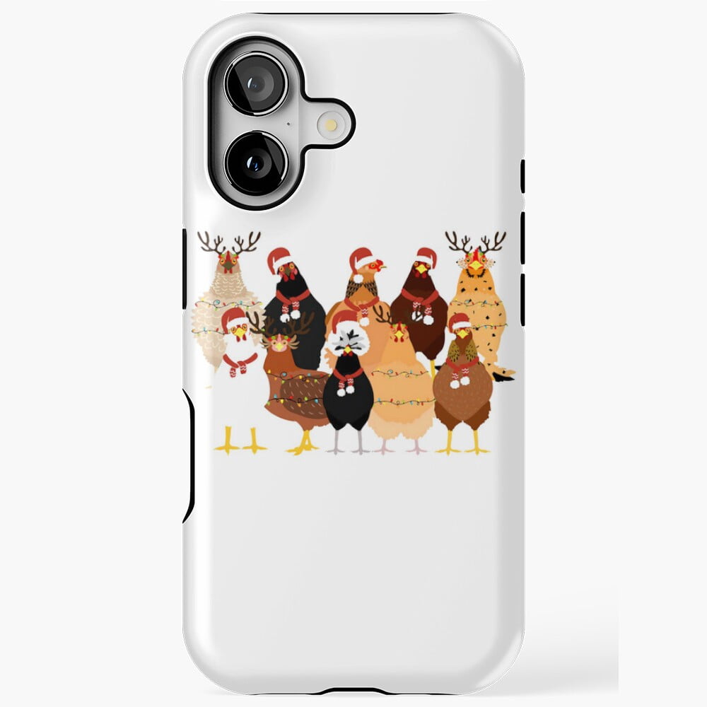 Cute Christmas Chickens Holiday Farm Animal Festive Phone Case 17 16 15 ...
