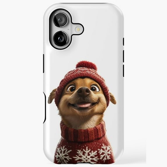 Cute Christmas Dog Festive Cartoon Artwork Phone Case for iPhone 17 ...