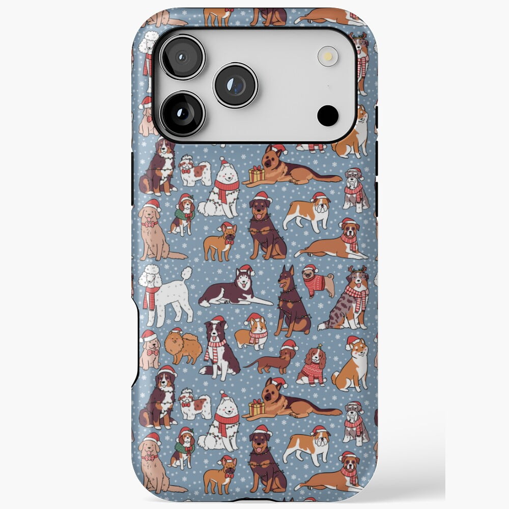 Cute Christmas Dog Pattern Case for iPhone 11 12 13 14 15 16 17 Pro Max ...