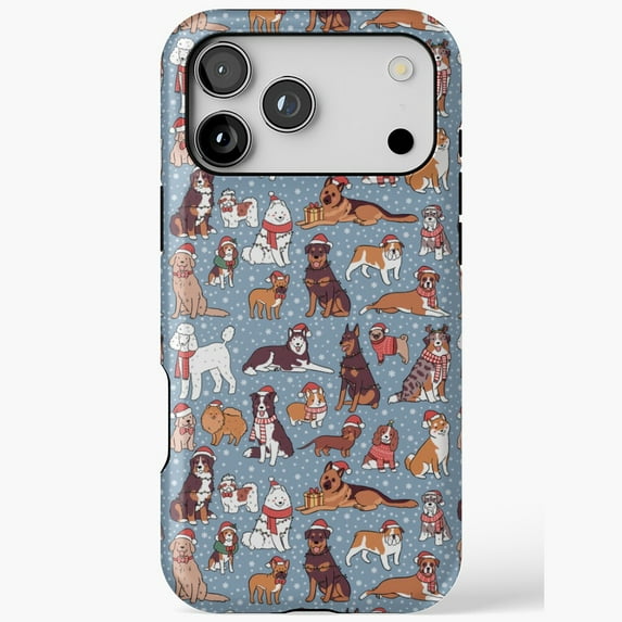 Cute Christmas Dog Pattern Case for iPhone 11 12 13 14 15 16 17 Pro Max ...