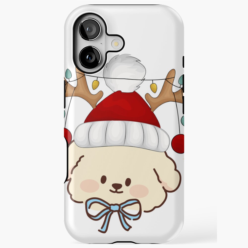 Cute Christmas Dog Puppy Art Case for iPhone 11 12 13 14 15 16 17 Pro ...