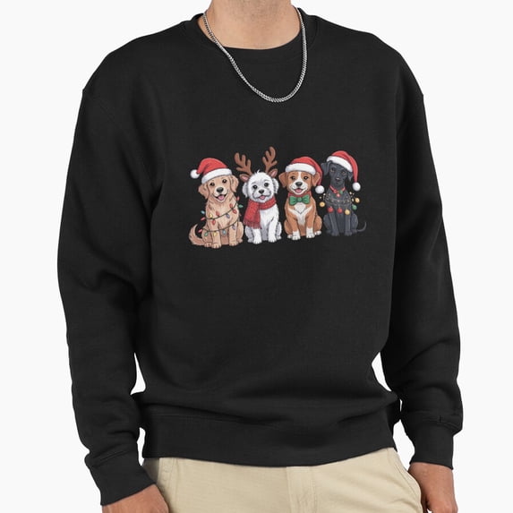 Cute Christmas Dogs Christmas Farm Holiday Graphic Unisex Sweatshirt ...