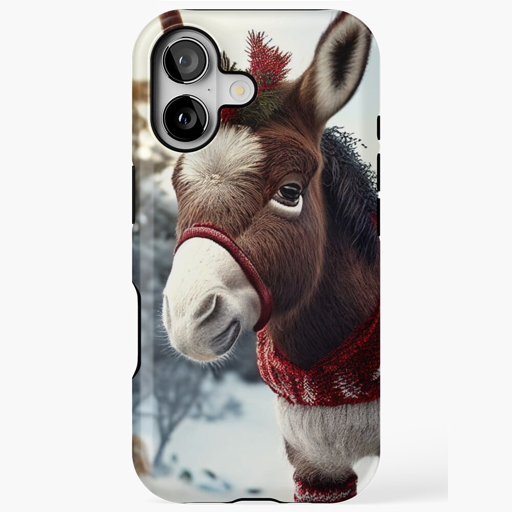 Cute Christmas Donkey Holiday Phone Case with iPhone 17 to 11 Pro Max ...