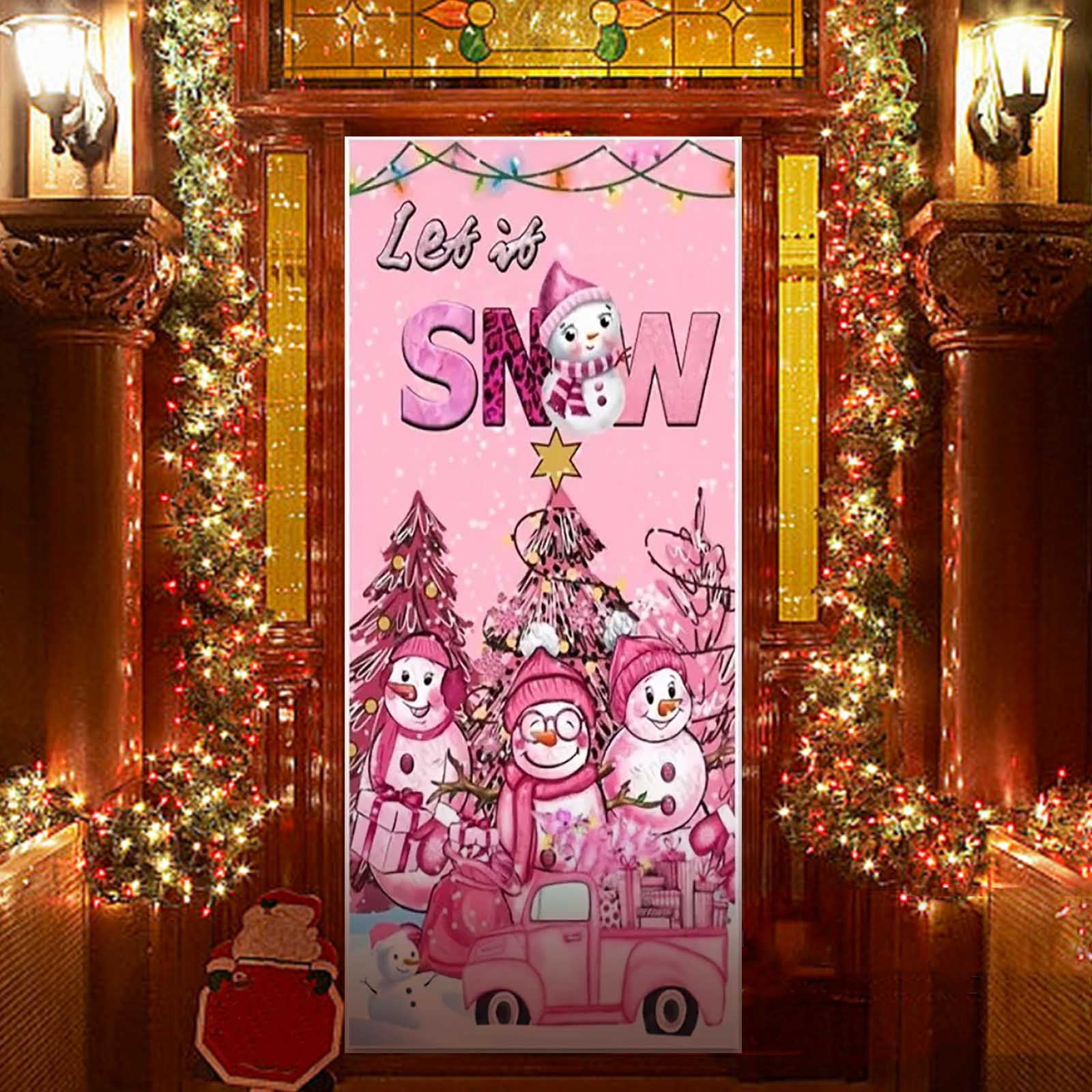 Cute Christmas Door Decorations Santa Elk Christmas Door Cover ...