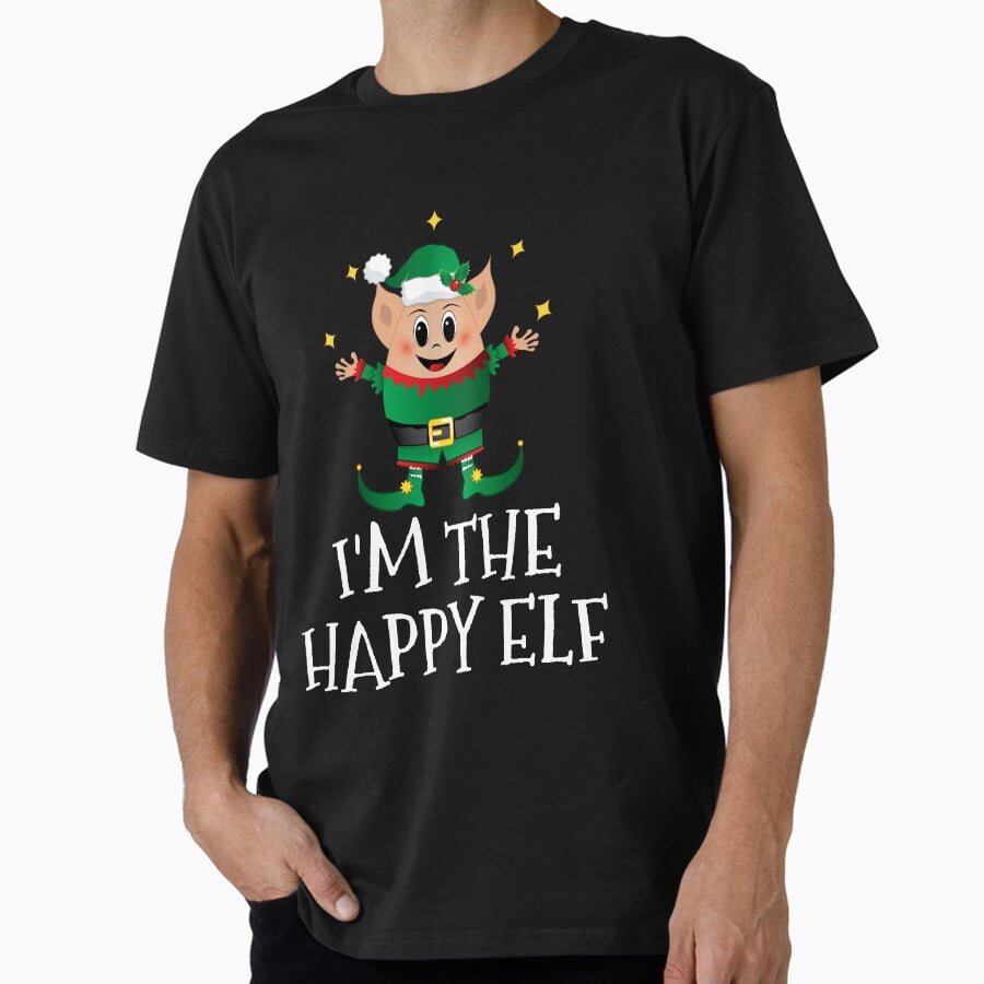 Cute Christmas Elf Happy Festive Holiday Squad Costume Tee Shirt,for ...