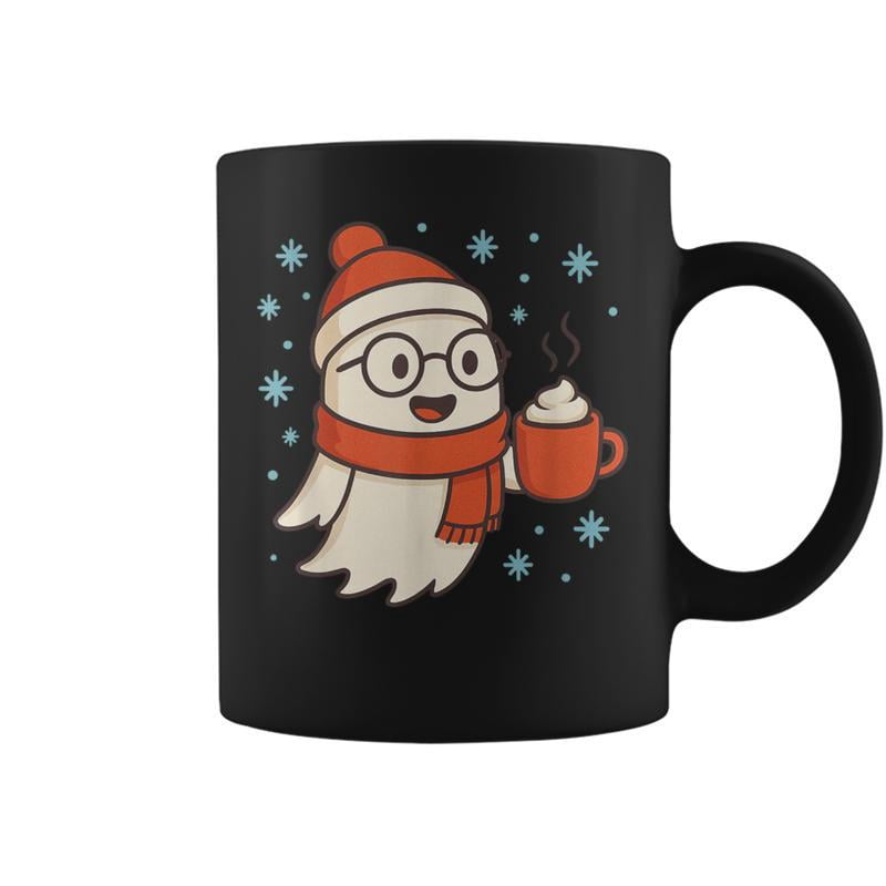 Cute Christmas Ghost Hot Chocolate Festive Winter Holiday Coffee Mugs ...