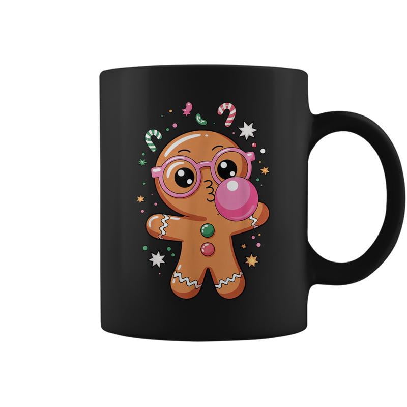 Cute Christmas Gingerbread Blowing Bubble Gum Toddler Coffee Mugs ...